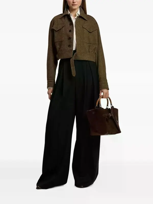 Ralph Lauren Pleated Wide-leg Trousers - Black