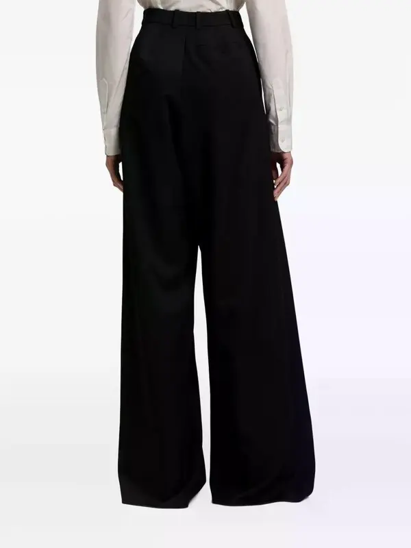 Ralph Lauren Pleated Wide-leg Trousers - Black