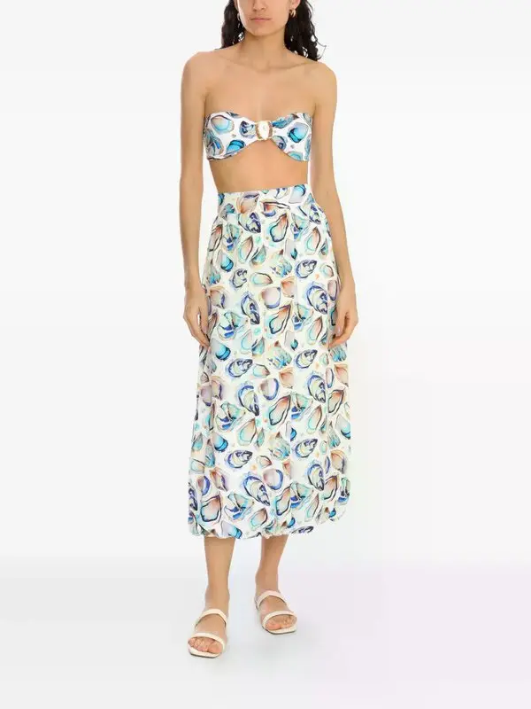 BRIGITTE Oyster-print A-line Skirt