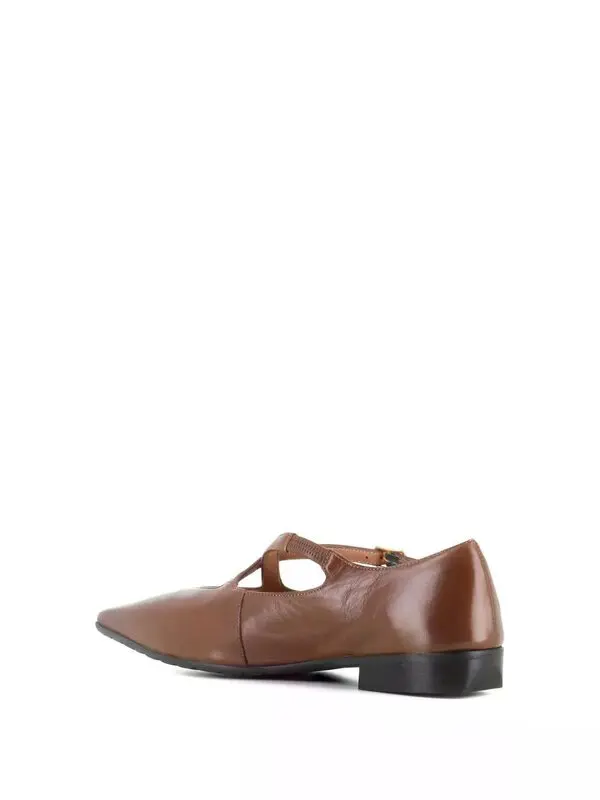 TASSINARI Leather Buckle-strap Flat Pumps - Brown