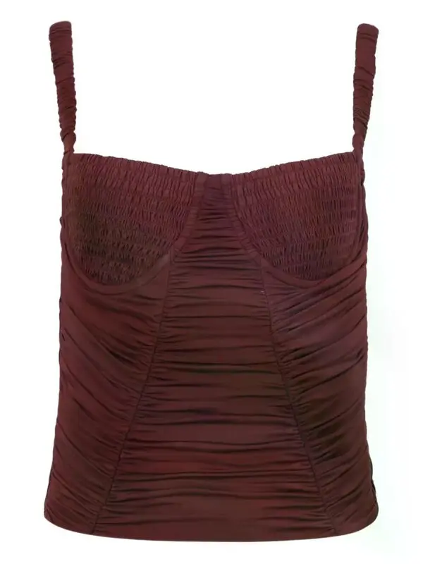 DION LEE Smocked Corset Top