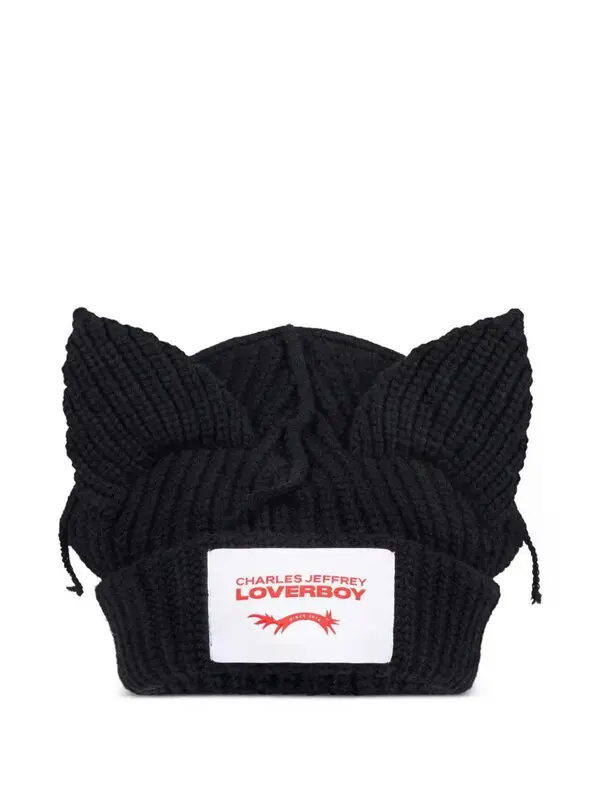 CHARLES JEFFREY Cat-ear Beanie - Black