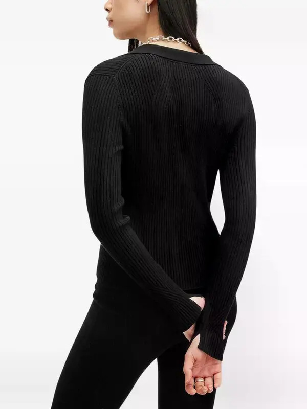 ALLSAINTS Cruz Ribbed Button-up Cardigan - Black
