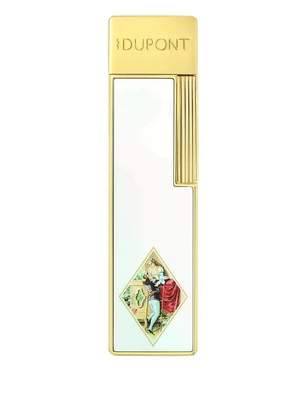 S.t. Dupont Gold-finish Enamel Lighter - White