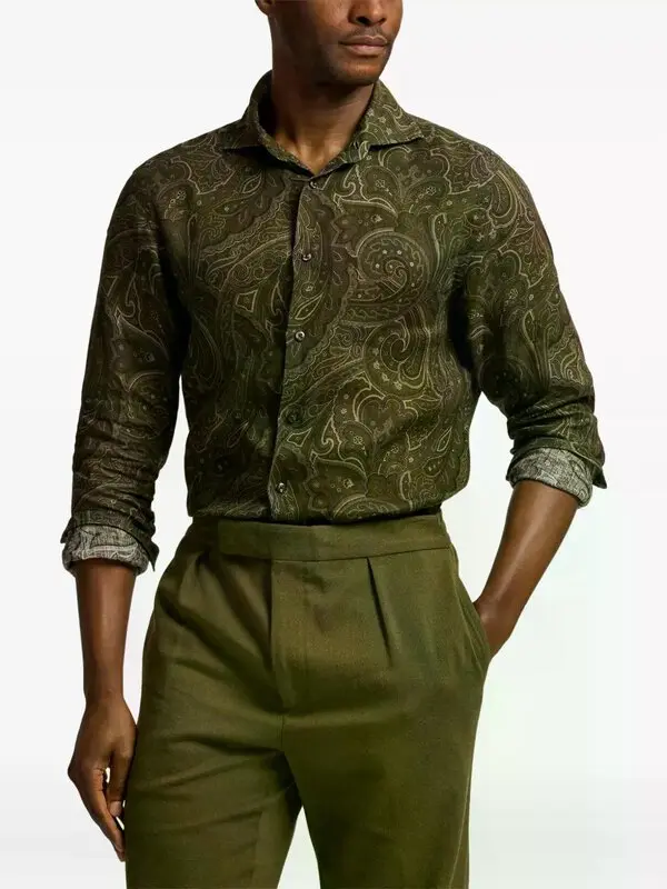 Ralph Lauren Purple Label Paisley-print Long-sleeved Shirt