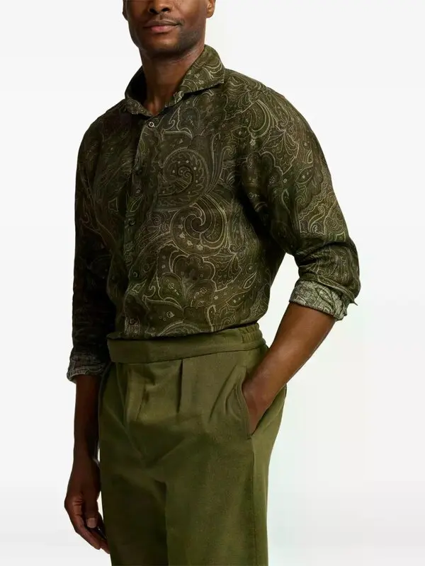 Ralph Lauren Purple Label Paisley-print Long-sleeved Shirt