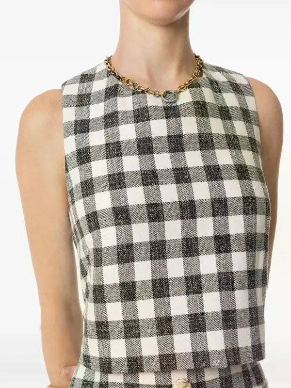 Cara Cara Check-pattern Sleeveless Top