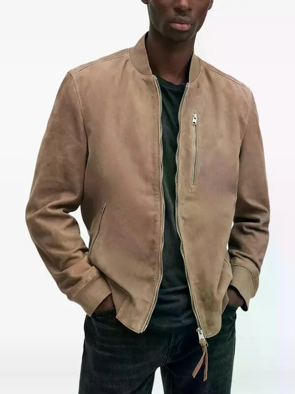 ALLSAINTS Zip-pocket Suede Bomber Jacket