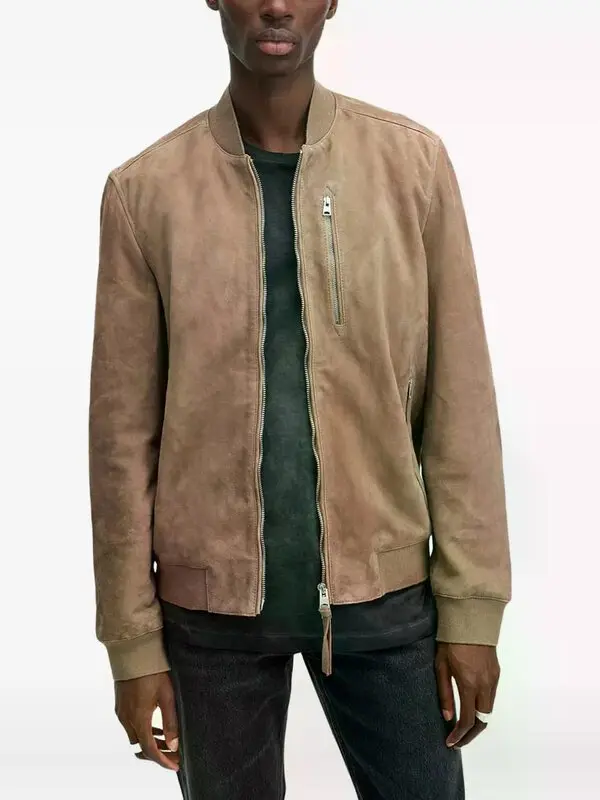 ALLSAINTS Zip-pocket Suede Bomber Jacket