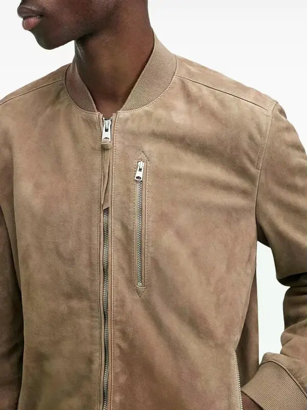 ALLSAINTS Zip-pocket Suede Bomber Jacket