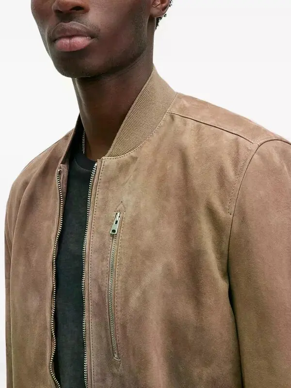 ALLSAINTS Zip-pocket Suede Bomber Jacket