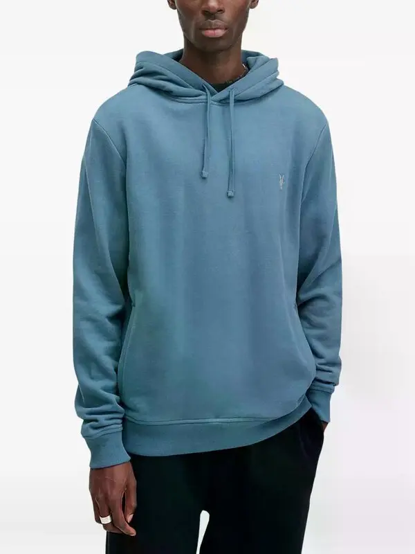 ALLSAINTS Raven Logo-embroidered Hoodie - Blue