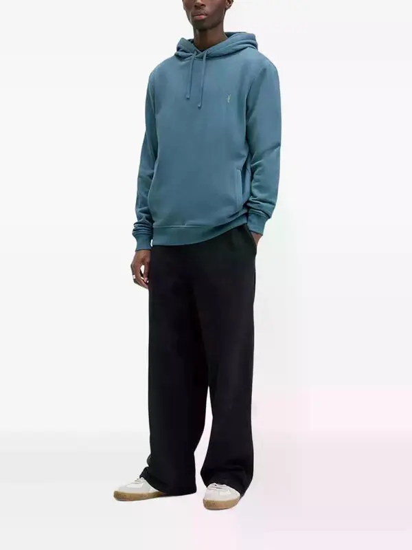 ALLSAINTS Raven Logo-embroidered Hoodie - Blue