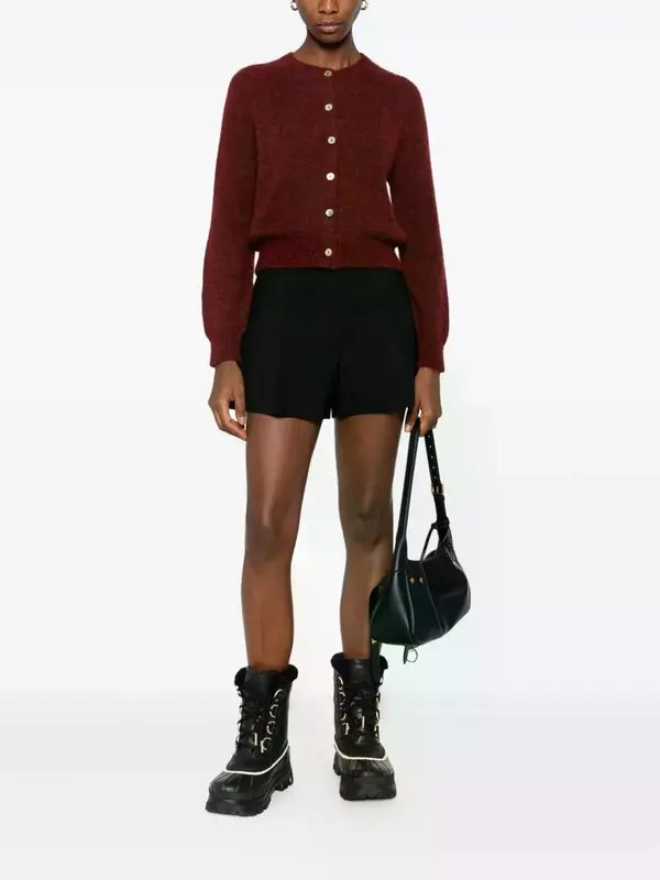 MSGM Pleated Satin-trimmed Shorts - Black