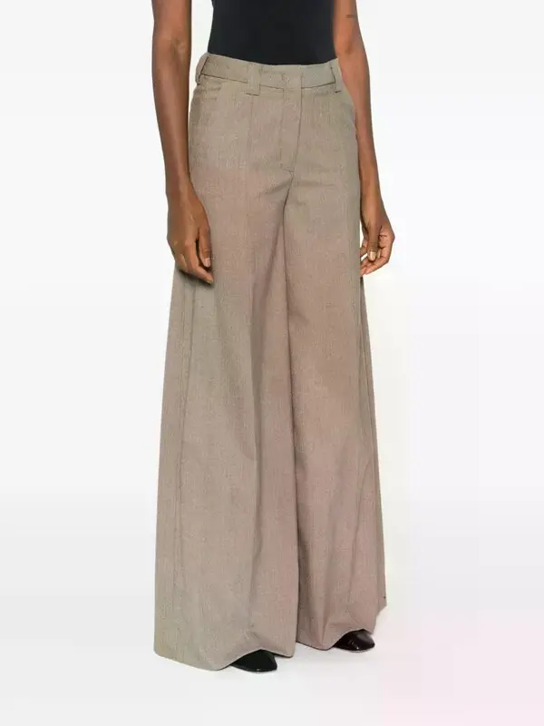 THELATEST Pleat-detail Cotton Trousers - Neutrals