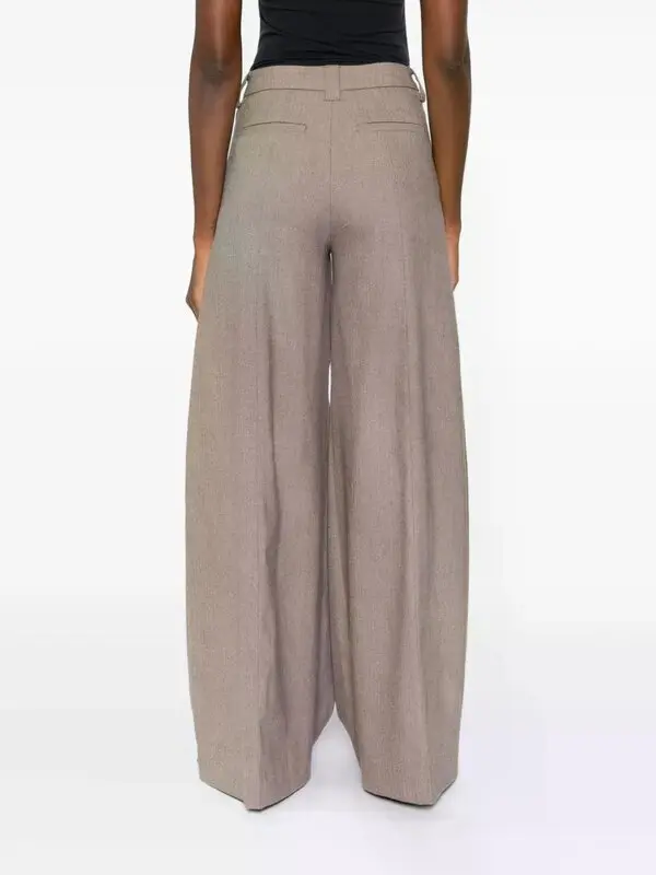 THELATEST Pleat-detail Cotton Trousers - Neutrals