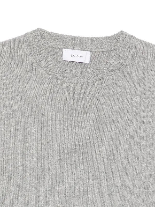 LARDINI Ribbed Crew-neck Sweater - Grey