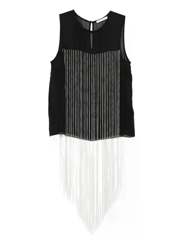 Patrizia Pepe Sheer-panel Fringed Top