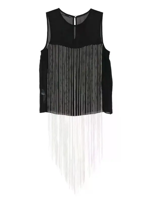 Patrizia Pepe Sheer-panel Fringed Top