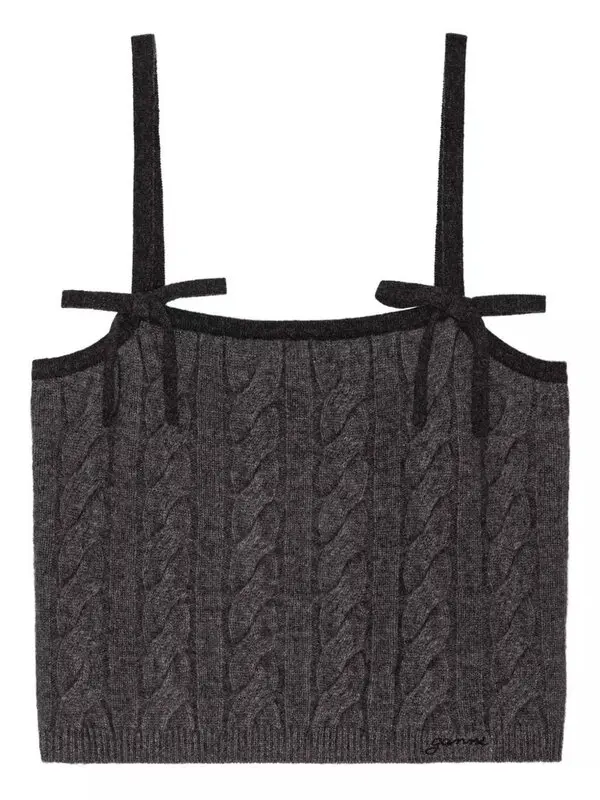 GANNI Cable-knit Sleeveless Top