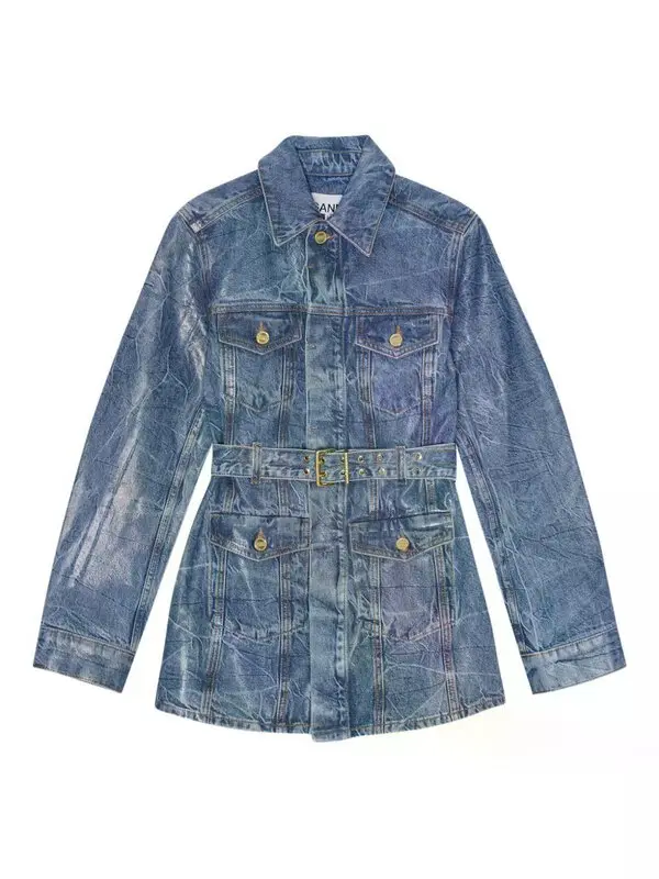 GANNI Belted Denim Jacket