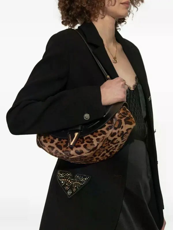 Versace Virtus Leopard Print Tote Bag