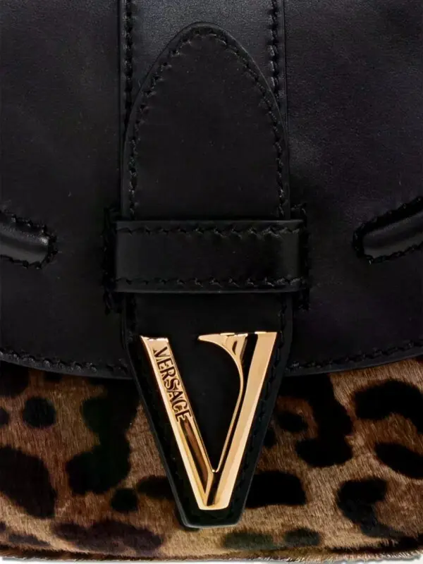 Versace Virtus Leopard Print Tote Bag