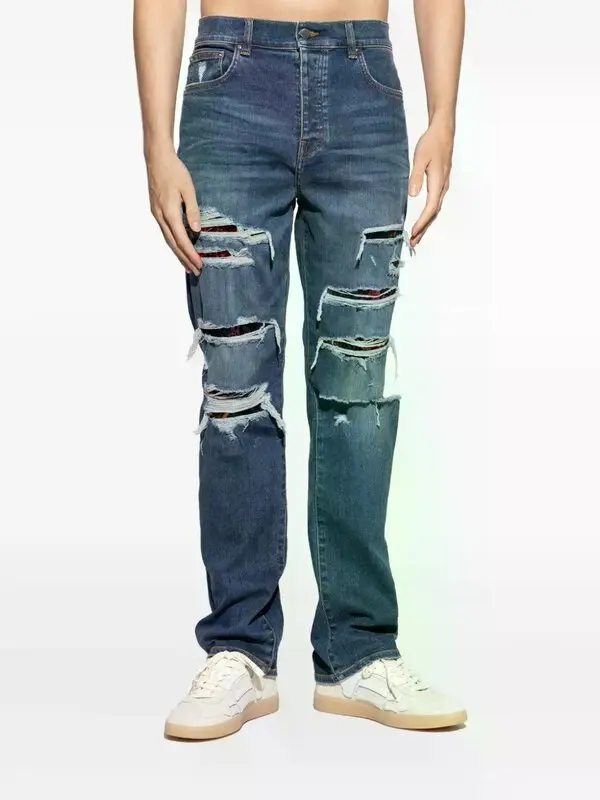 Amiri Distressed Five-pocket Jeans