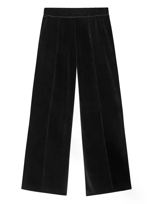 GANNI Velour Panelled Straight Trousers