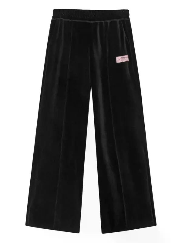 GANNI Velour Panelled Straight Trousers