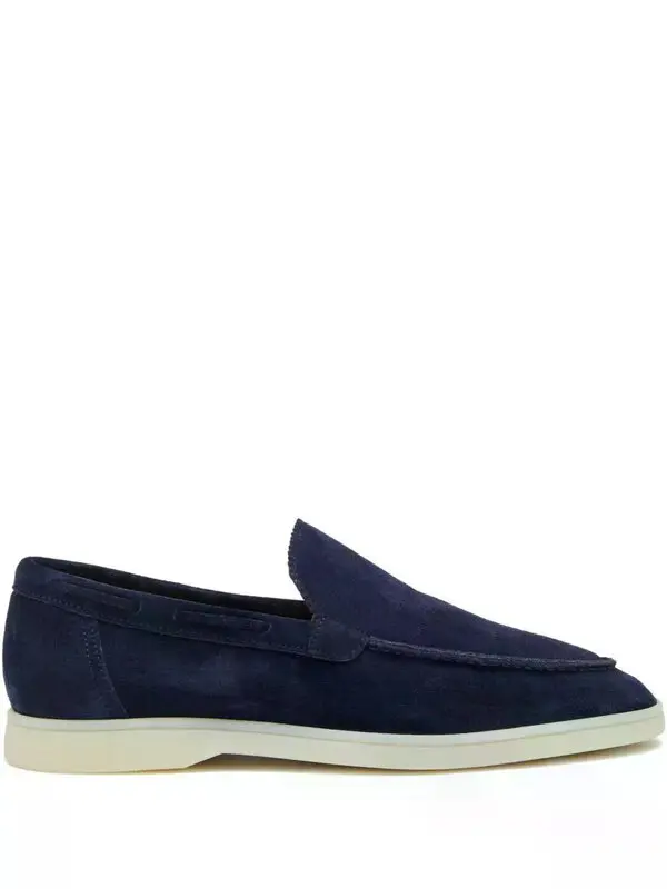 AURELIEN Suede Flat Loafers - Blue