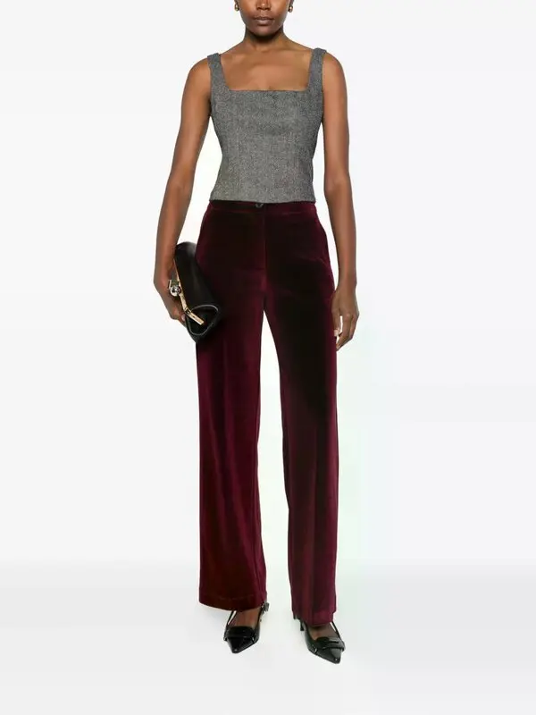 OTTOD'AME Herringbone Square-neck Sleeveless Top