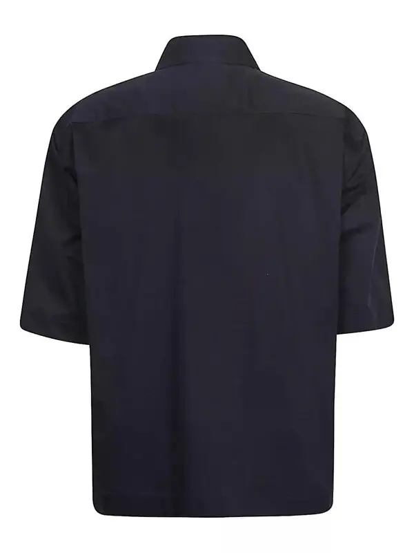 THELATEST Jewel Button Short Sleeve Shirt - Black