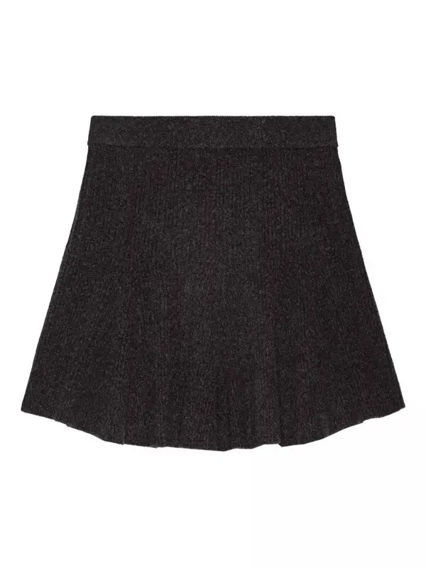 GANNI Ribbed Flared Mini Skirt