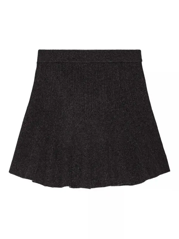GANNI Ribbed Flared Mini Skirt