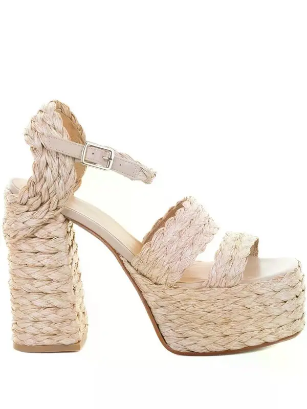 CastaÑer Fresa Raffia Platform Sandals