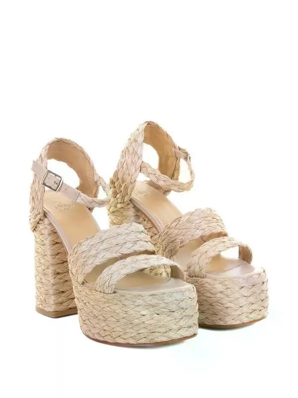 CastaÑer Fresa Raffia Platform Sandals
