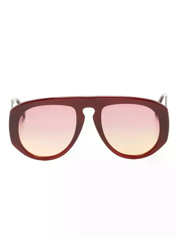 ANDY WAWA Gradient Round-frame Sunglasses - Red
