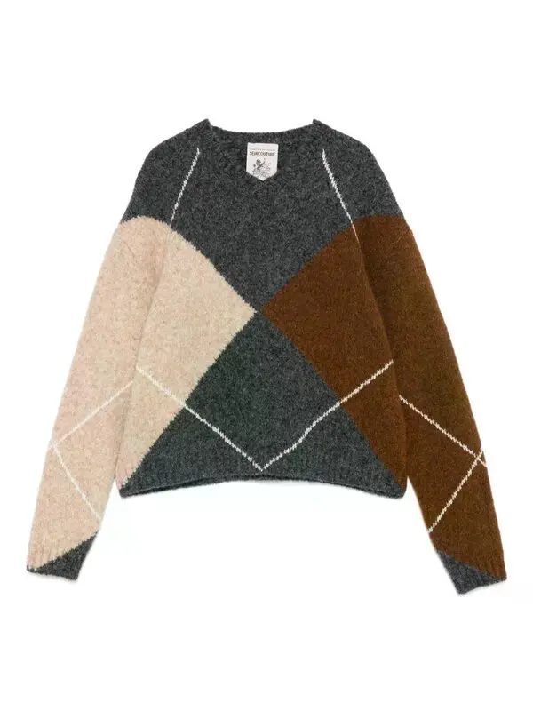 SEMICOUTURE Argyle Wool Sweater