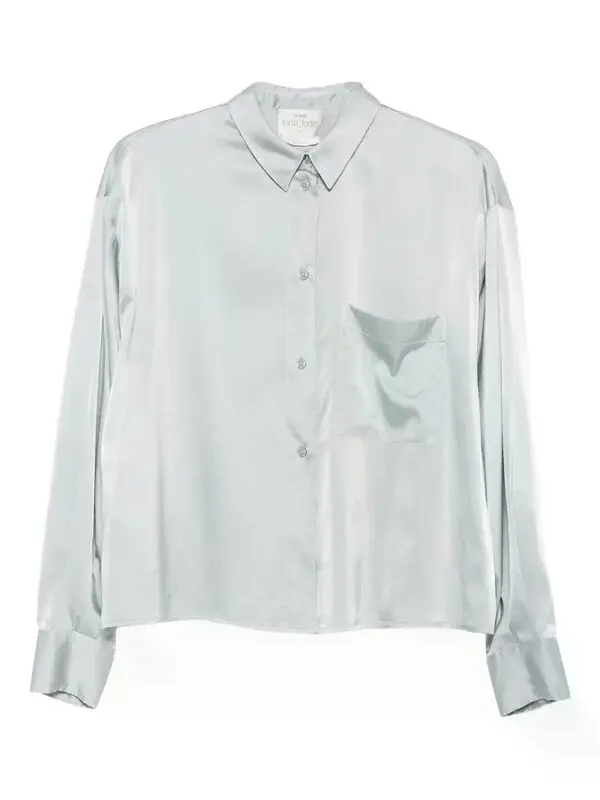 FORTE_FORTE Satin Long Sleeve Shirt