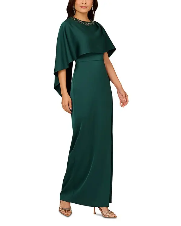 Aidan Mattox Cape Column Gown