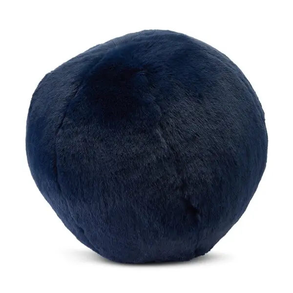 Aqua Big Rabbit Faux Fur Ball Pillow Exclusive - Evening Navy