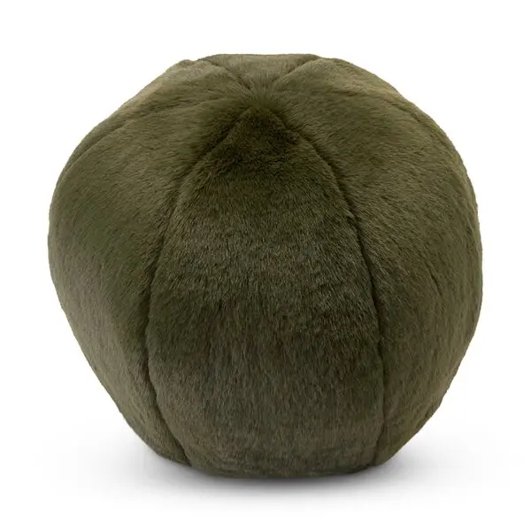 Aqua Big Rabbit Faux Fur Ball Pillow Exclusive - Hunter