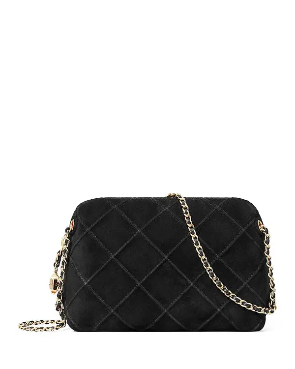 Tory Burch Fleming Suede Soft Crossbody Bag - Black