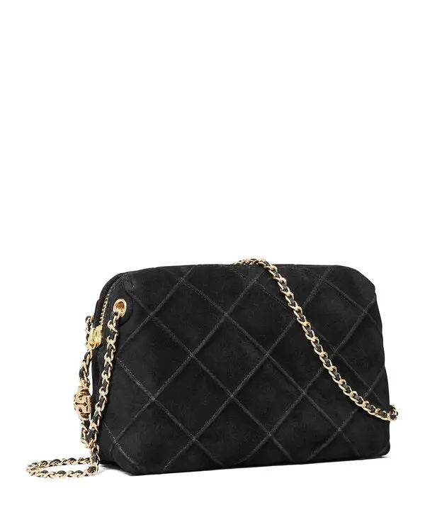 Tory Burch Fleming Suede Soft Crossbody Bag - Black