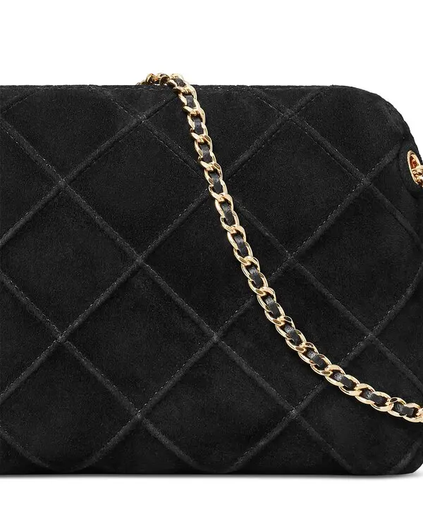Tory Burch Fleming Suede Soft Crossbody Bag - Black