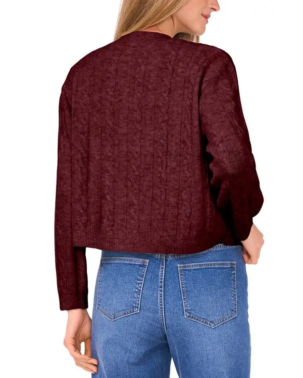 1.State Cable Knit Cardigan - Windsor Wine
