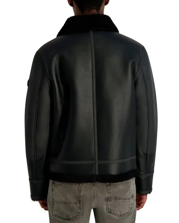 Karl Lagerfeld Paris Sherpa Fleece Lined Faux Leather Jacket