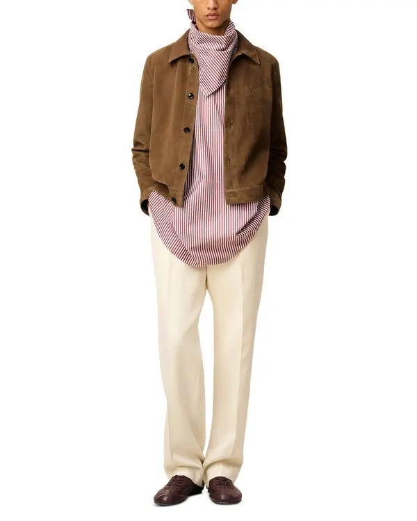 AMI Paris Regular Fit Leather Jacket - Hazelnut