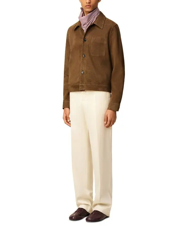 AMI Paris Regular Fit Leather Jacket - Hazelnut